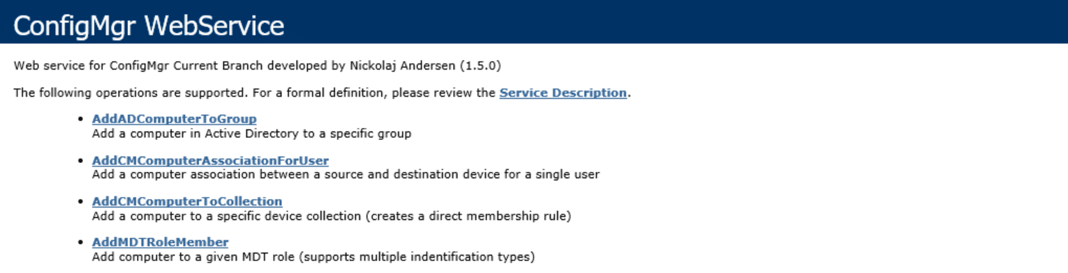 ConfigMgr WebService - Version 1.5.0 released - MSEndpointMgr