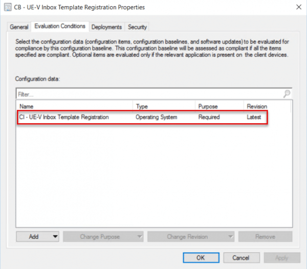 UE-V Inbox Template Registration - Configuration Baseline - MSEndpointMgr