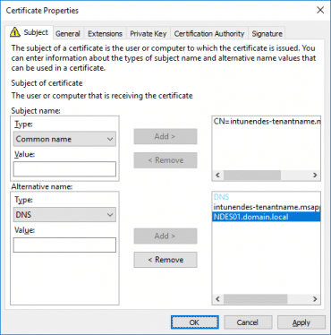 Certificate deployment for mobile devices using Microsoft Intune - Part 3 - Install NDES ...