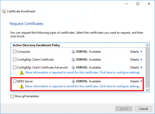 Certificate deployment for mobile devices using Microsoft Intune - Part 3 - Install NDES ...