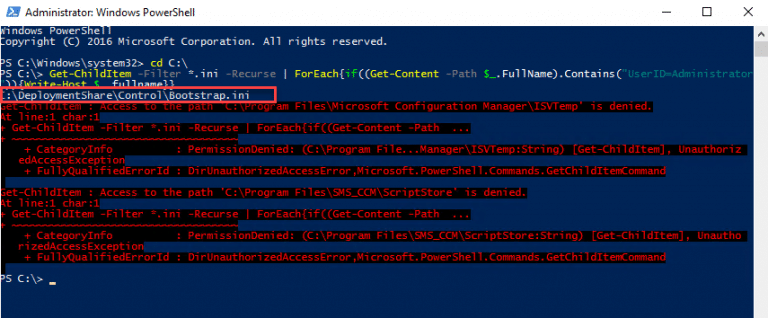 Identifying risk in your MDT bootstrap.ini with PowerShell - MSEndpointMgr
