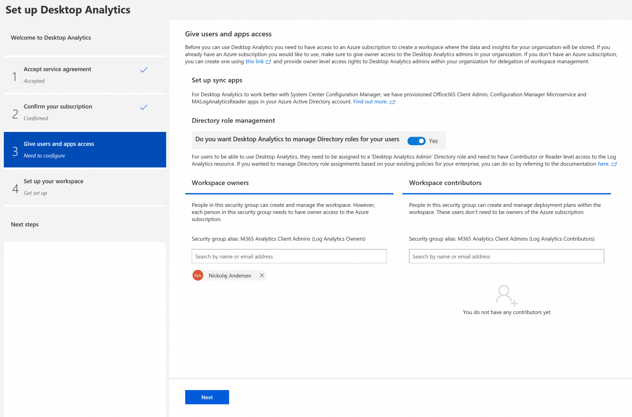 Setup and connect ConfigMgr with Desktop Analytics - MSEndpointMgr