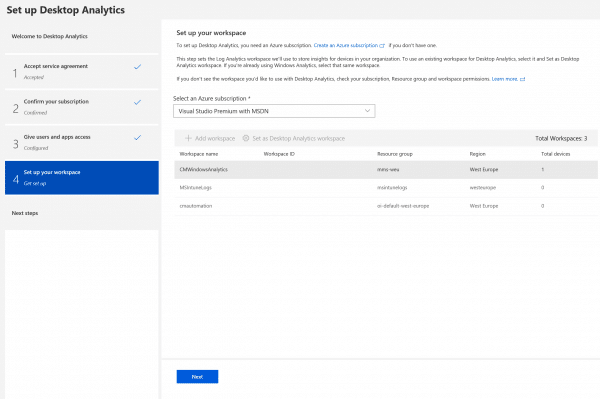 Setup and connect ConfigMgr with Desktop Analytics - MSEndpointMgr