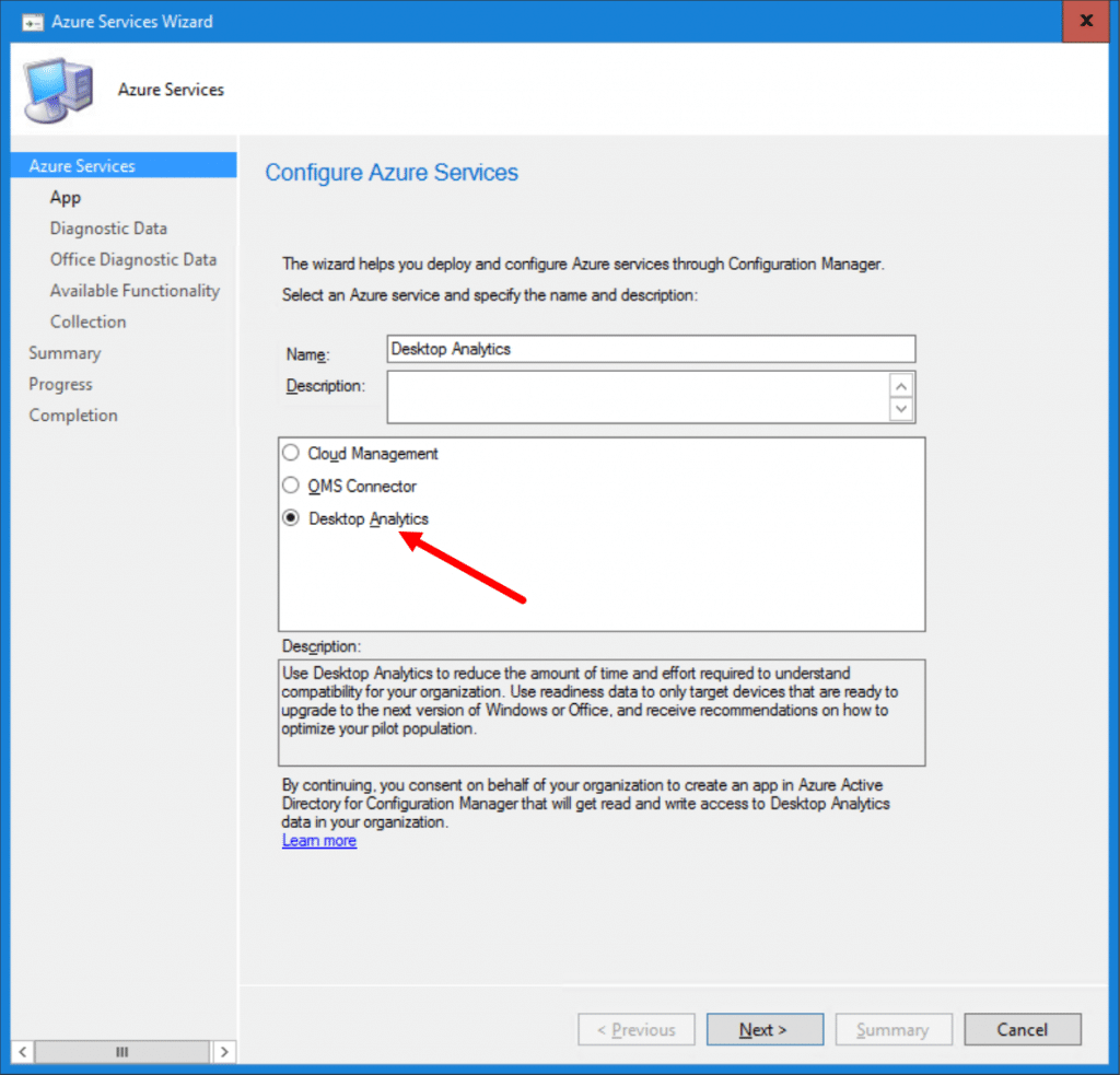 Setup and connect ConfigMgr with Desktop Analytics - MSEndpointMgr