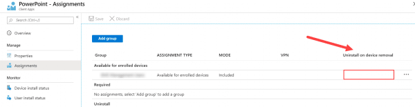 Set Uninstall on device removal value for iOS apps in Intune with ...