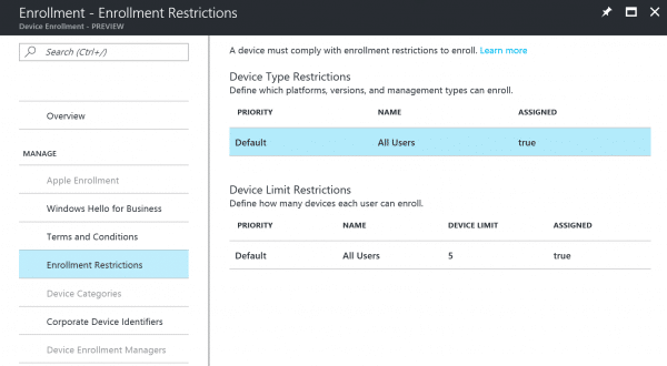 Configure Enrollment Restrictions for Devices in Microsoft Intune ...