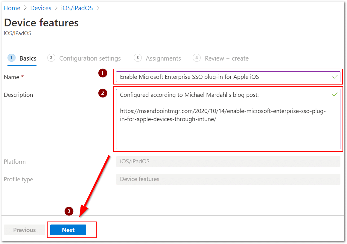 Enable Microsoft Enterprise SSO plug-in for Apple Devices through Intune