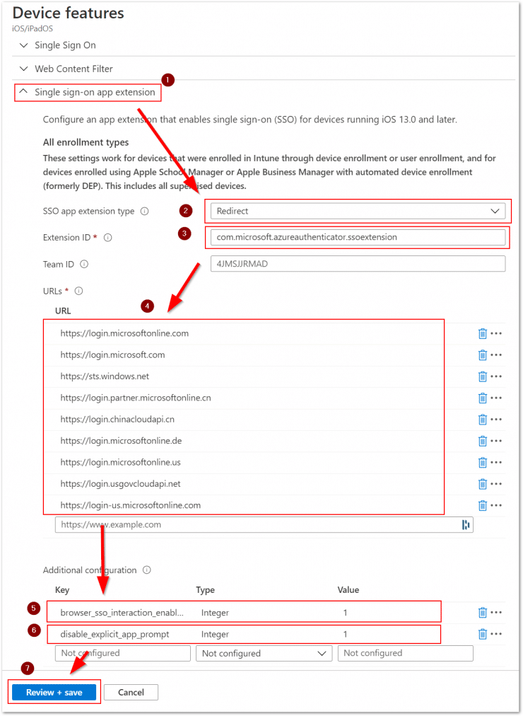 Enable Microsoft Enterprise SSO plug-in for Apple Devices through Intune