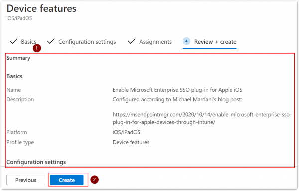 Enable Microsoft Enterprise SSO plug-in for Apple Devices through Intune