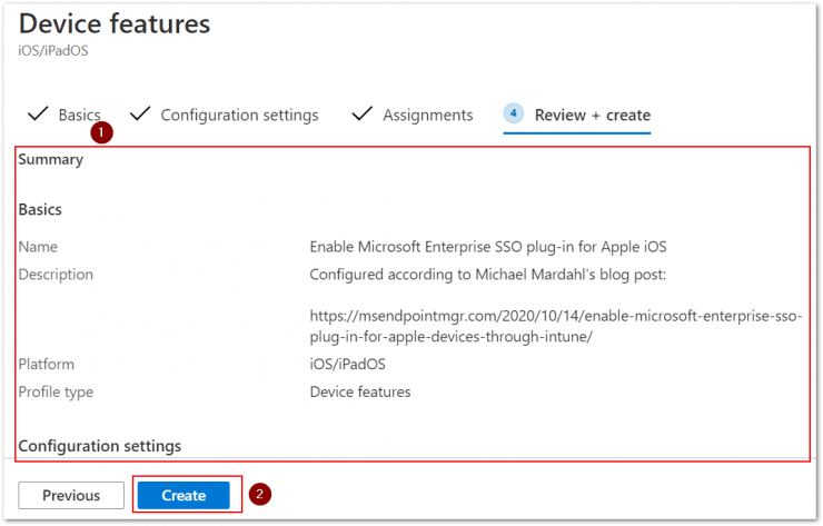 Enable Microsoft Enterprise SSO plug-in for Apple Devices through Intune
