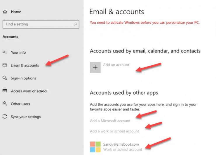 Account settings of Windows 10 - MSEndpointMgr