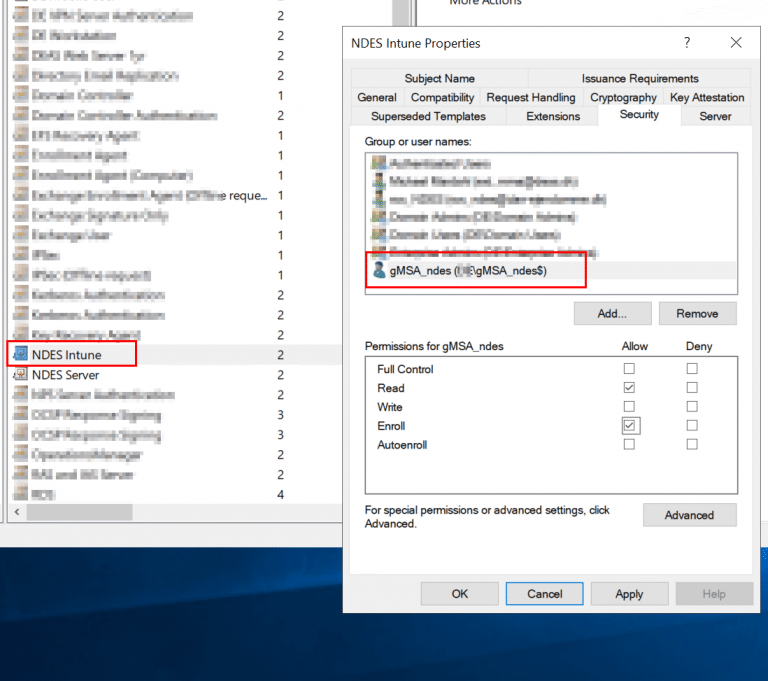 Securing SCEP/NDES for Intune with gMSA - MSEndpointMgr