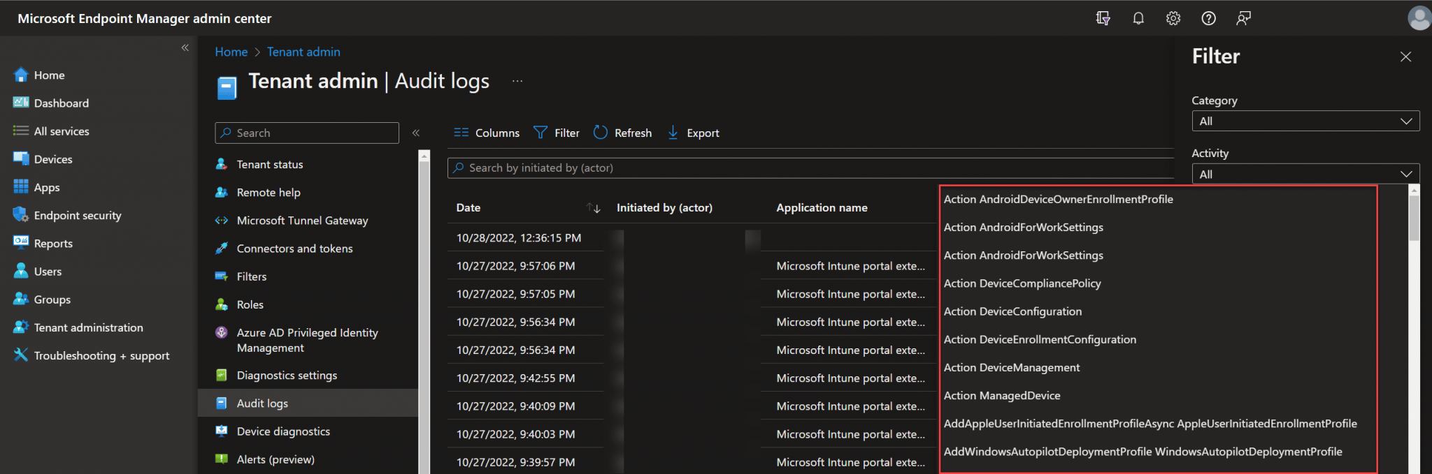MSEndpointMgr Intune Audit Dashboard - MSEndpointMgr