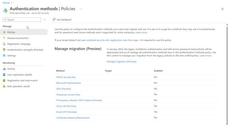 Migrating to Authentication Methods Policies - Happy days! - MSEndpointMgr
