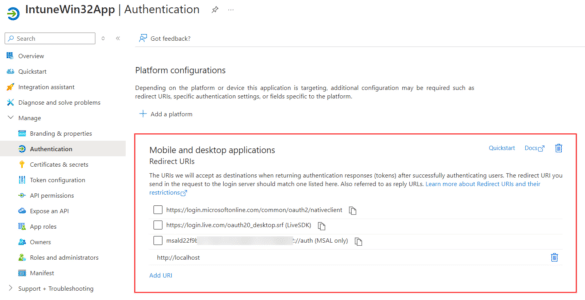 Setup app registration for usage with IntuneWin32App module - MSEndpointMgr
