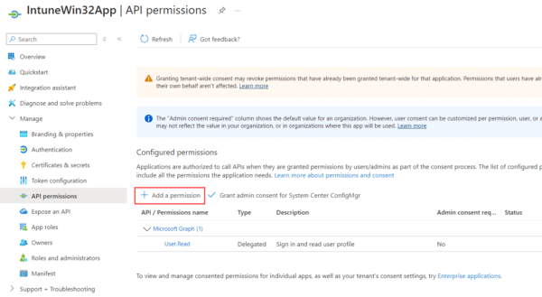 Setup app registration for usage with IntuneWin32App module - MSEndpointMgr