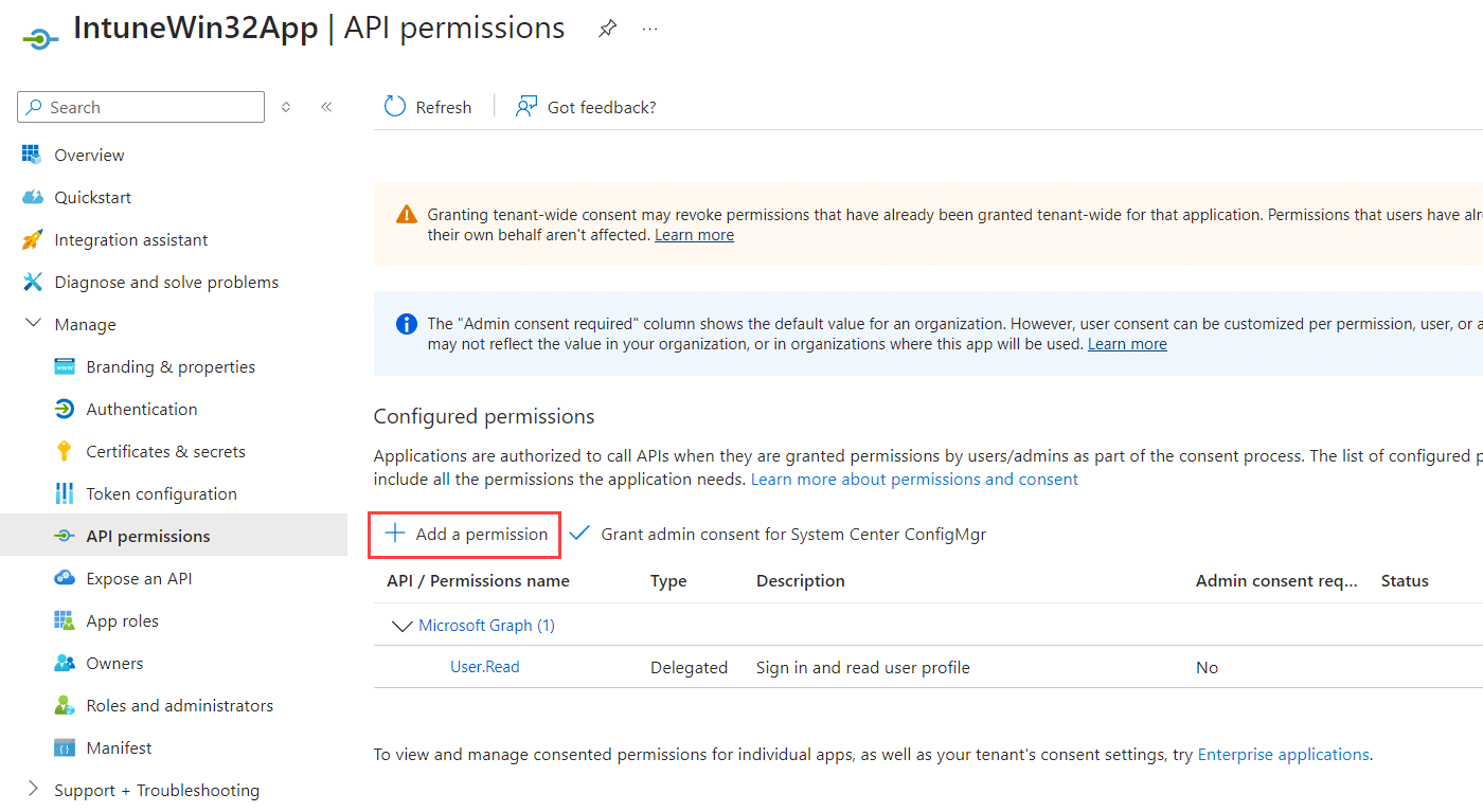 Setup app registration for usage with IntuneWin32App module - MSEndpointMgr
